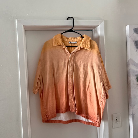 Zara | Shirts | Gradient Orange Shirt | Poshmark